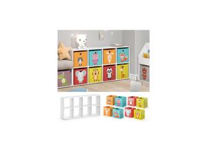 4066731034833 - Bücherregal Wandregal Standregal Scutum Weiß Raumteiler Kinder-Faltboxen