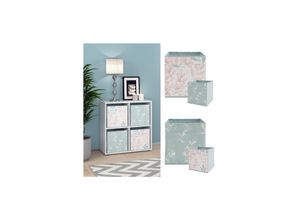 4066731049516 - Raumteiler Würfelregal Standregal Tetra Weiß Faltbox Wohnzimmer Regal 73x72 cm modern Ablage 4 Fächer Dekoregal Ordnerregal Aufbewahrung