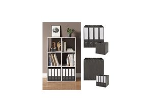 4066731049493 - Raumteiler Würfelregal Standregal Weiß Faltbox Wohnzimmer Regal 70x110 cm modern Ablage 6 Fächer Dekoregal Ordnerregal Aufbewahrung