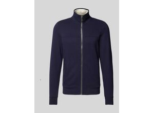 4066887243837 - TOM TAILOR Herren Sweatjacke mit Ziernaht blau Uni Gr XL