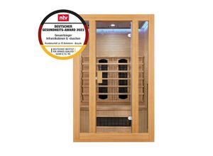 4260565523864 - Infrarotkabine Nyborg S120K Keramikstrahler & Hemlockholz 2 Personen 120 x 105 x 190 cm led Farblicht & Glastür Infrarotsauna Sauna - Artsauna