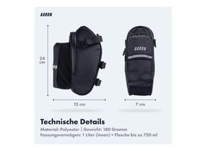 4260379345058 - AARON Fahrrad Satteltasche mit Flaschenhalter Wasserabweisende Fahrradtasche mit Reflektor