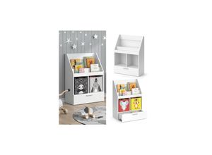 4066731227020 - Kinderregal Bücherregal Wandregal Luigi Weiß 72x96 cm modern Kinderzimmer Regal Spielzeugregal Dekoregal Standregal Aufbewahrungsregal Würfelregal Schublade Ablage Fach freistehend