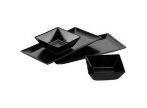 9001794697453 - Servier-Set Porzellan MANHATTAN CITY 4-teilig (Farbe Schwarz)