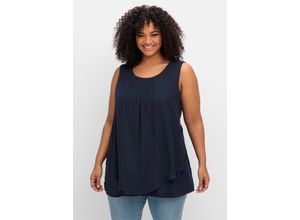 4063137037260 - Große Größen Doppellagiges Top aus Chiffon und Jersey tiefblau Gr60