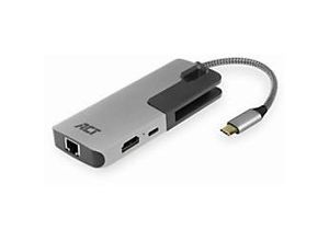 8716065437508 - AC7042 Notebook-Dockingstation & Portreplikator Verkabelt USB 32 Gen 1 (31 Gen 1) Type-C Schwarz - Grau (AC7042)