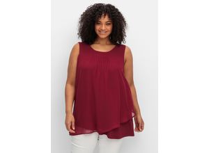 4063137037147 - Große Größen Doppellagiges Top aus Chiffon und Jersey rubinrot Gr56