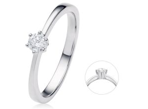 Image of Diamantring ONE ELEMENT "0.15 ct Diamant Brillant Ring aus 585 Weißgold" Fingerringe Gr. 50, Weißgold 585-Diamanten, silberfarben (silber) Damen Diamantringe