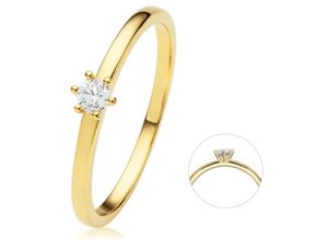 Image of Diamantring ONE ELEMENT "0.1 ct Diamant Brillant Ring aus 750 Gelbgold" Fingerringe Gr. 50, Gelbgold 750-Diamanten, goldfarben (gold) Damen Diamantringe