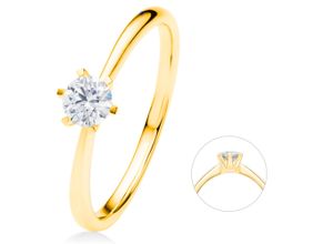 Image of Diamantring ONE ELEMENT "0.25 ct Diamant Brillant Ring aus 750 Gelbgold" Fingerringe Gr. 52, Gelbgold 750-Diamanten, goldfarben (gold) Damen Diamantringe