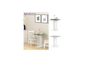 4251421934887 - VICCO Esstisch Repose Küchentisch Esszimmer Tisch Säulentisch weiß beton 65x65 cm