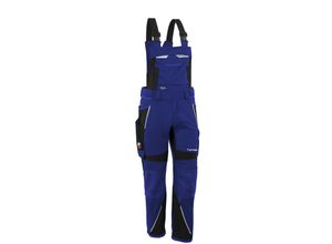 4059737004481 - Arbeitshose iron in kornblau schwarz Größe 21 - moderne Latzhose - funktionaler Blaumann - kornblau schwarz - 21 - Qualitex