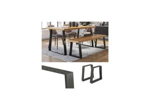 4251421949294 - Loft Tischkufen Trapez 42cm Tischbeine Tischgestell Couchtisch Möbelfüße