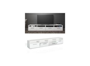 4260486835107 - Lowboard Diego Fernsehschrank Sideboard TV Fernsehtisch Weiß Hochglanz