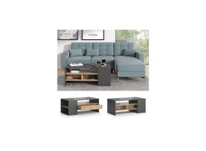 4066731052868 - Couchtisch Sofatisch Kaffeetisch Fabien Eiche Anthrazit Wohnzimmer Tisch 110x45 cm modern Ablage Fach Schublade Beistelltisch Stubentisch