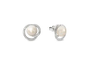 Image of Paar Ohrstecker JOOP "2023379" Ohrringe Gr. Silber 925 (Sterlingsilber)-Perlen, bunt (silberfarben, weiß, kristallweiß) Damen Ohrstecker