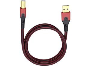 4003635094211 - USB-Kabel usb 20 usb-a Stecker usb-b Stecker 100 m Rot Schwarz vergoldete Steckkontakte - Oehlbach