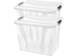 4019111528484 - Siena HOME Aufbewahrungsbox Anzio Transparent 55 l (B x H x T) 510 x 372 x 385 mm 2 St