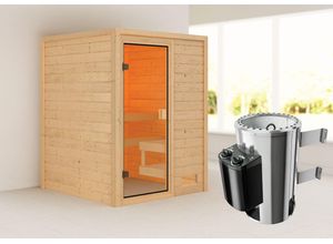 4010090386942 - Karibu Sauna Worpswede SET naturbelassen mit Ofen 36 kW integr Strg