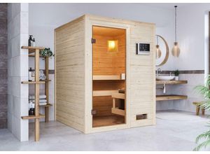 4010090386959 - Karibu Sauna Worpswede SET naturbelassen mit Ofen 36 kW ext Strg