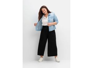 4063136847198 - Große Größen Culotte in Curvy-Schnitt ELLA mit Stoffgürtel schwarz Gr42