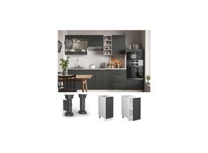4066731326143 - Apothekerunterschrank Küchenschrank Küchenmöbel Fame-Line Weiß Dunkelgrau Landhaus 30 cm modern