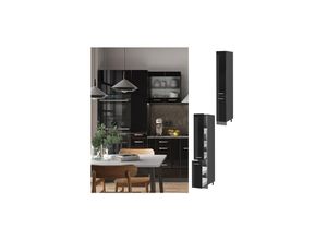4066731344055 - Apothekerhochschrank Küchenschrank R-Line Solid Anthrazit Schwarz 30 cm modern