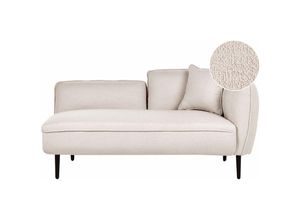 4255664806956 - Beliani - Chaiselongue Hellbeige Stoffbezug Bouclé Rechtsseitig mit Kissen Metallbeine Modern für Wohnzimmer Schlafzimmer Wintergarten Kleine Räume