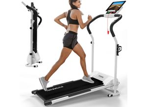 4260495759753 - KINETIC SPORTS Elektrisches Laufband KST2500FX - Klappbarer Heimtrainer für Zuhause bis 10 km h mit LCD-Anzeige Tablet Holder Kompaktes Laufband Walking Pad für Zuhause und Büro Weiss