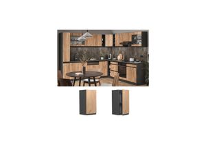 4066731229444 - Hängeschrank Küchenschrank Küchenmöbel R-Line J-Shape Anthrazit Eiche 30 cm modern