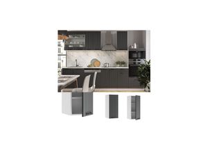 4066731055326 - Hängeschrank Küchenschrank Küchenmöbel Fame-Line Landhaus Weiß Anthrazit 30 cm modern