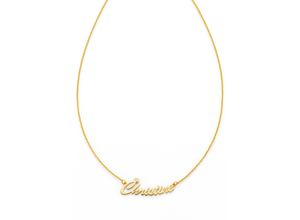 Image of Namenskette FIRETTI "Schmuck Geschenk Silber 925 Halskette mit deinem Namen" Halsketten Gr. Silber 925 (Sterlingsilber), Länge: 45 cm, goldfarben (gelbgoldfarben, kristallweiß) Damen Namensketten