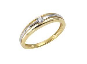 4006046320115 - Fingerring VIVANCE 333 - Gold bicolor Zirkonia Fingerringe Gr 052 (166) Gold bunt (mehrfarbig weiß) Damen Fingerringe