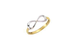 4006046298421 - Fingerring CELESTA 375 - Gelbgold bicolor Infinity Fingerringe Gr 052 (166) Gold gelb Damen Fingerringe