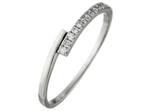 Image of Fingerring JOBO Fingerringe Gr. 60, SI = kleine Einschlüsse, Weißgold 585-Diamanten, weiß (weißgold 585) Damen Diamantringe