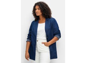 4063136666652 - Große Größen Sweat-Blazer in Denimoptik dark blue Denim Gr46