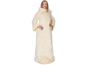 4060656445675 - Slanket Heizdecke mit Ärmeln 120W 155x180cm Coral Fleece - Vintage-Creme - Klarstein