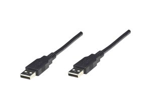 0766623306089 - USB-Kabel usb 20 usb-a Stecker usb-a Stecker 180 m Schwarz UL-zertifiziert vergoldete - Manhattan