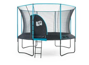 5021854902123 - Trampolin Genius 12 inkl Sicherheitsnetz Schwarz blau 366x366x269 cmx000D - Tp Toys