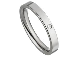 Image of Partnerring JOBO "Ring mit Diamant" Fingerringe Gr. 58, SI = kleine Einschlüsse, Diamanten-Titan, grau (titanfarben) Damen Diamantringe