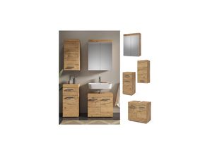 4251421996953 - Badmöbel Set Badezimmermöbel Luna Spiegelschrank Unterschrank Hängeschrank