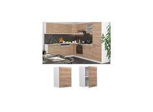 4066731045273 - Hängeschrank Küchenschrank Küchenzeile R-Line 45 cm Weiß Sonoma Tür Fächer