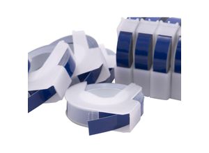 4064115958430 - 10x 3D Prägeband-Schriftband-Kassette Ersatz für Dymo S0898140 520106 0898140 für Etiketten-Drucker 9mm Weiß auf Blau - Vhbw