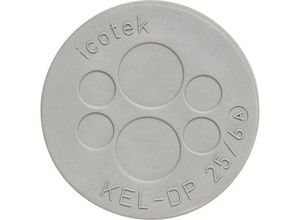 4064161262048 - Icotek - kel-dp 25 4 Kabeldurchführungsplatte Klemm-Ø (max) 8 mm Elastomer Grau 1 St