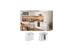4251421971233 - Schubunterschrank 80 cm Weiß Küchenschrank Unterschrank Küchenzeile R-Line