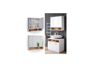 4251421956483 - Spiegelschrank Badschrank Badspiegel 80cm Badmöbel Beatrice 3-türig Ablage