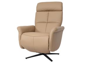 4057651825533 - Relaxsessel MCW-L10 Design Fernsehsessel TV-Sessel Liegesessel Liegefunktion drehbar Voll-Leder ~ taupe