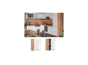 4066731042661 - Hängeschrank Küchenschrank Küchenzeile R-Line 45 cm Eiche Weiß Tür Fächer