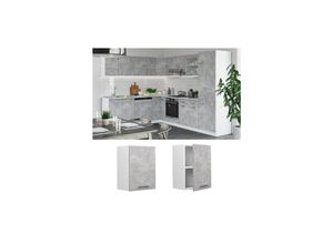 4066731045235 - Hängeschrank Küchenschrank Küchenzeile R-Line 45 cm Weiß Beton Tür Fächer