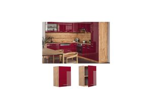 4066731042654 - Hängeschrank Küchenschrank Küchenzeile R-Line 45 cm Eiche Bordeaux Tür Fächer